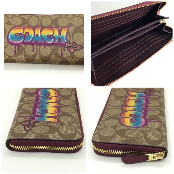 Coach | Bags | Coach Zip Canvas Coated Graffiti Accordion Wallet | Poshmark